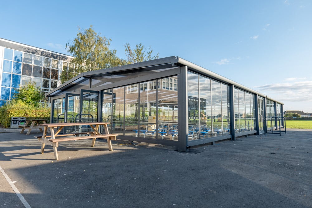 SpaceMax Dining Canopy Generates Renewable Energy at Cleeve School